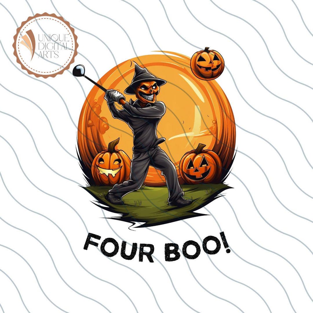 Funny Halloween SVG File for Golfers, Halloween Golf Shirt PNG, Four ...