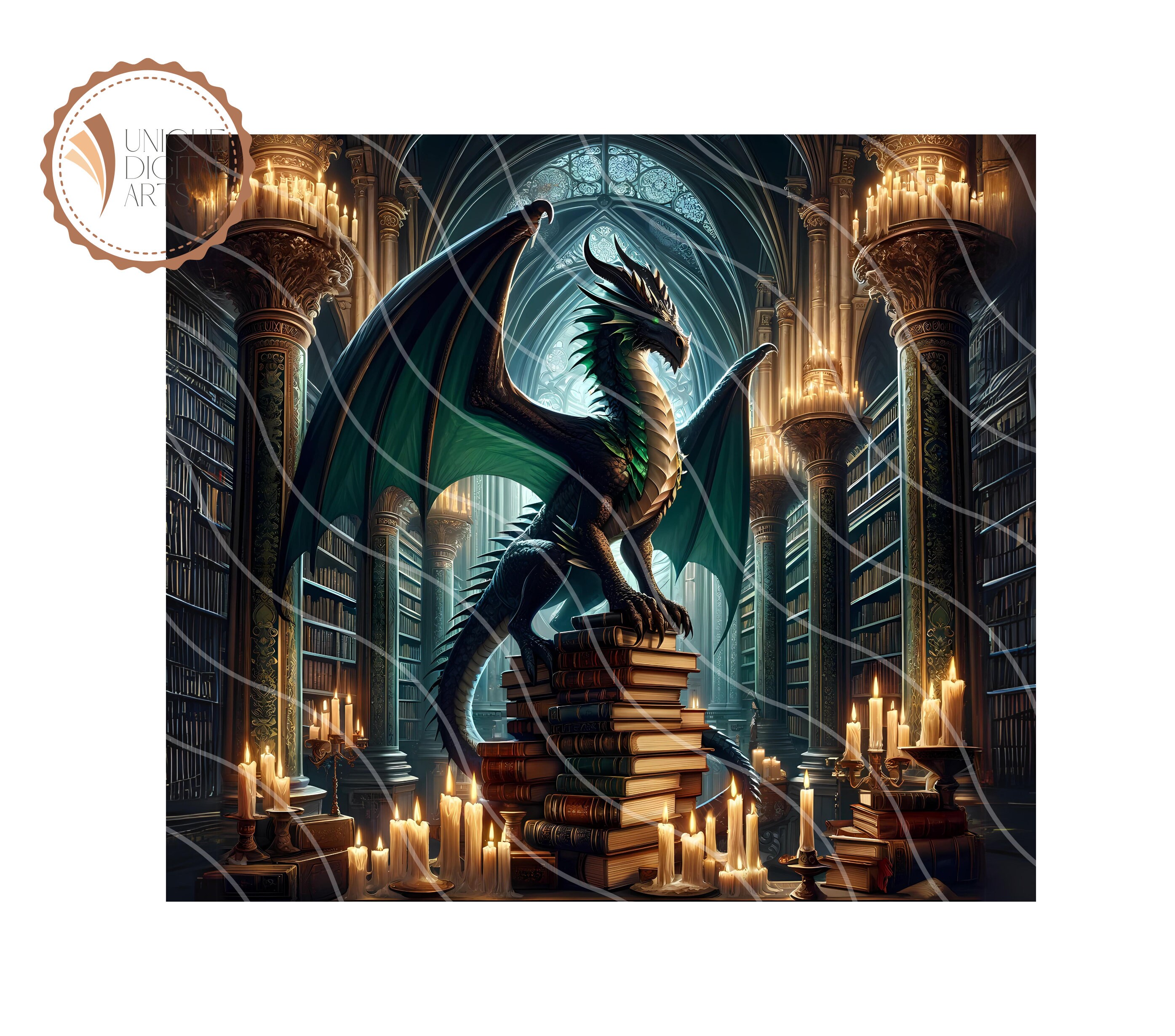 Book Dragon 20 Oz Skinny Tumbler Wrap,dragon Tumbler Wrap,book Lover ...