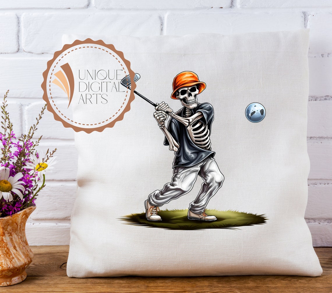 Funny Golf Joke Png,golf Skeleton Clipart Png Halloween Golf Png ...