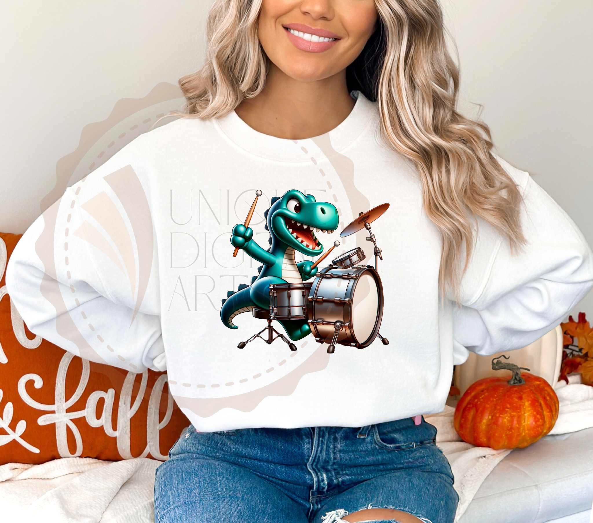 Trex Playing Drums Png ,dinosaur Playing Drum Set Png,dinosaur Clipart,dinosaur Musician Png ...