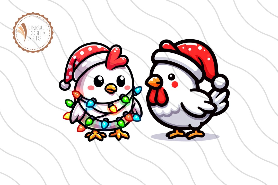 Christmas Chicken Lights,chicken Png,chicken Art,sublimation Files ...