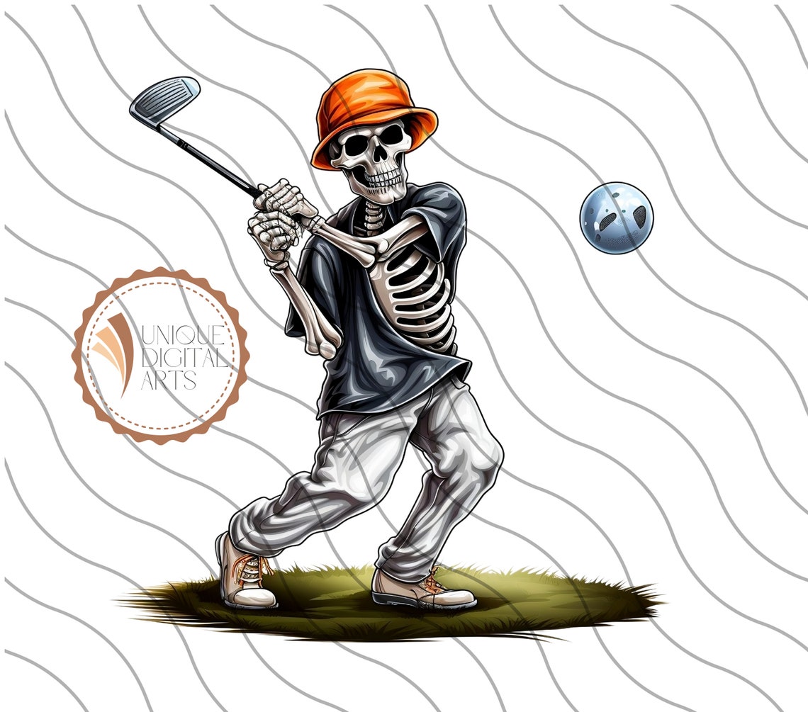 Funny Golf Joke Png,golf Skeleton Clipart Png Halloween Golf Png ...