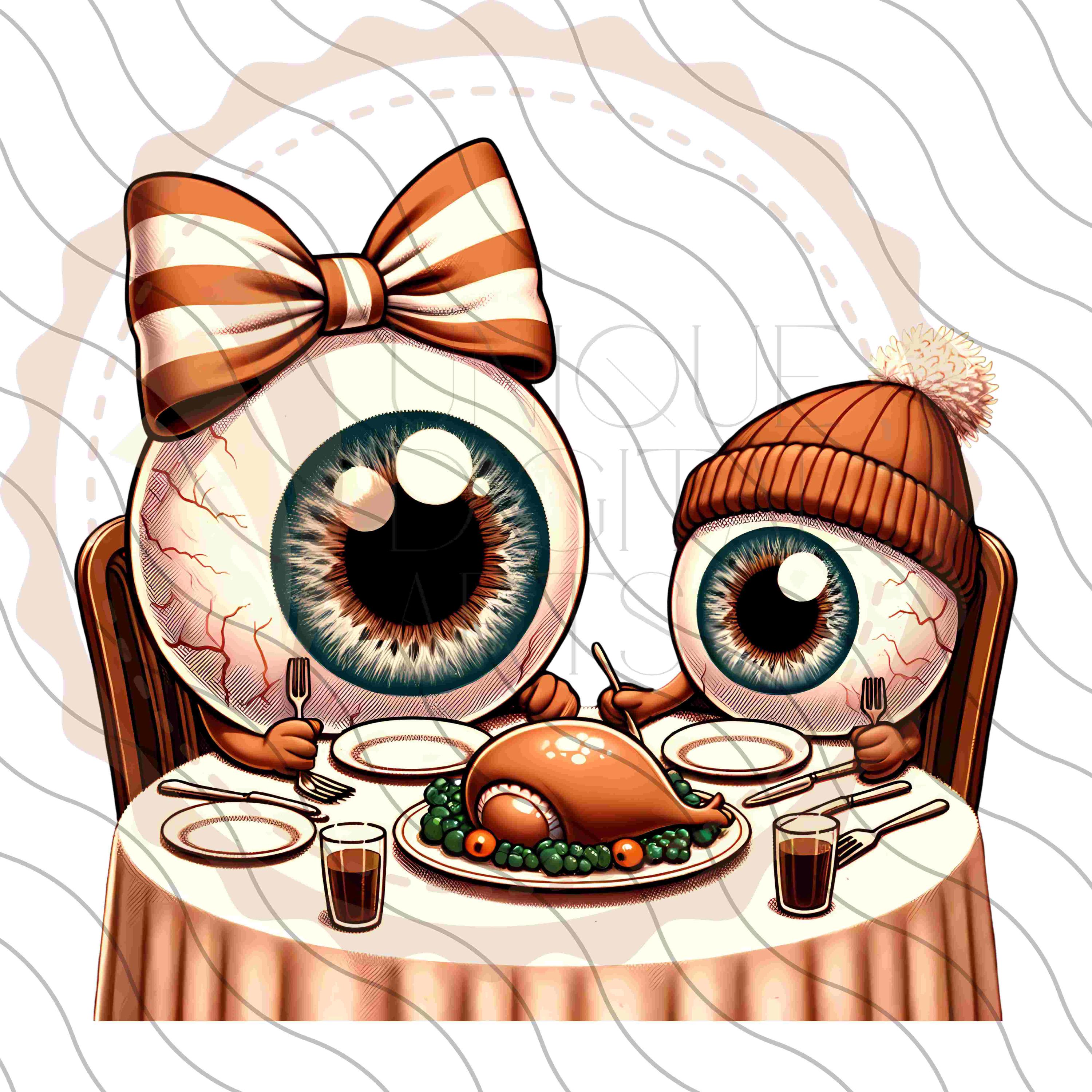 Thanks Giving Eyeball Clipart Bundle,fall Eyeball Png Optician Coquette ...