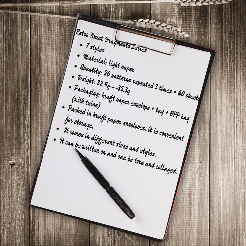 Vintage Burnt Edges Paper Pack - Lightweight Collage Material for DIY ...