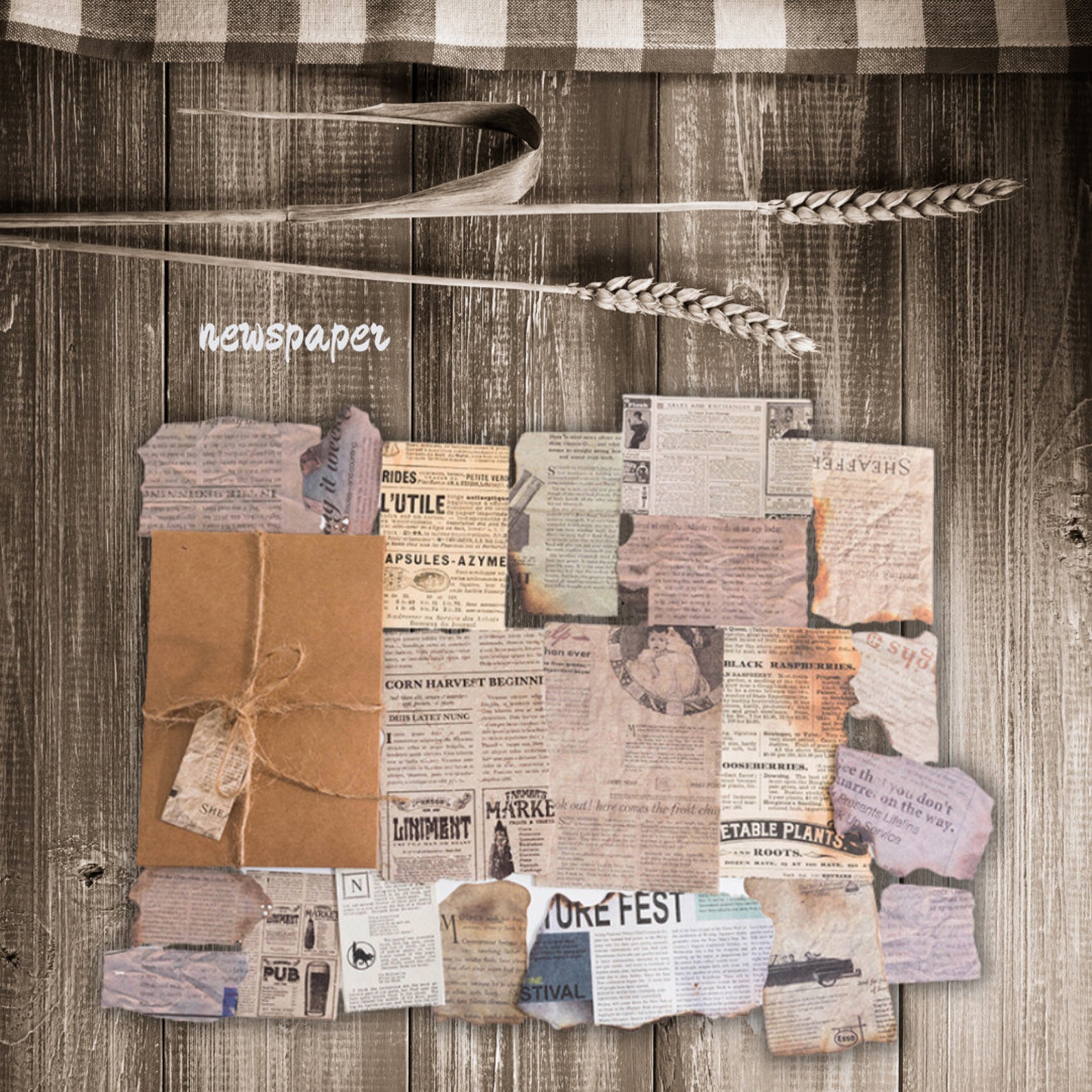 Vintage Burnt Edges Paper Pack - Lightweight Collage Material for DIY ...