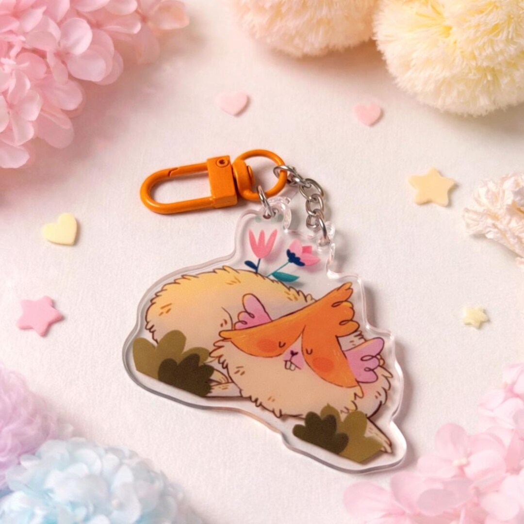 Sleepy Guinea Pig Acrylic Keychain Gift for Pet Lovers - Etsy