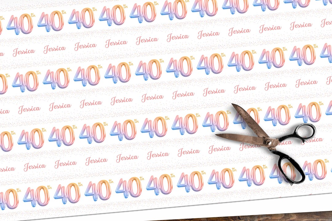 Personalised 40th Birthday Wrapping Paper | Ladies Personalised ...