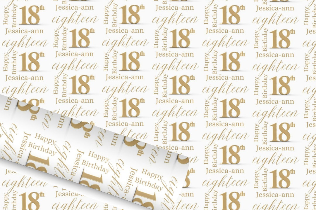 Personalised 18th Birthday Wrapping Paper | Classy Personalised ...