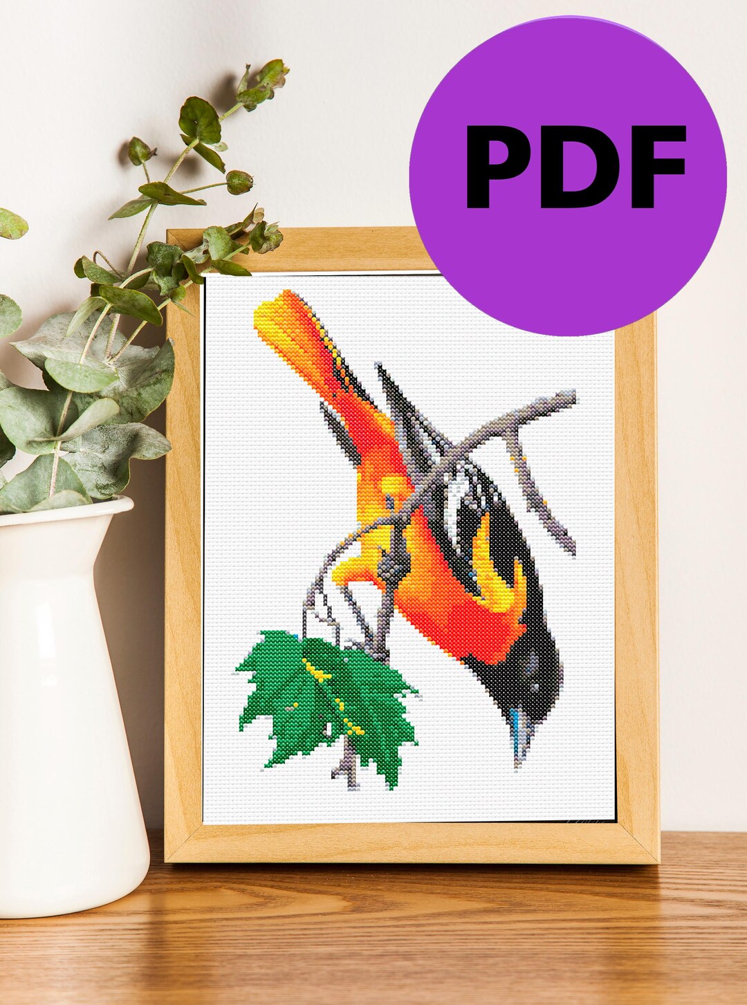 Baltimore Oriole.cross Stitch Pattern, Songbirds of America, PDF - Etsy