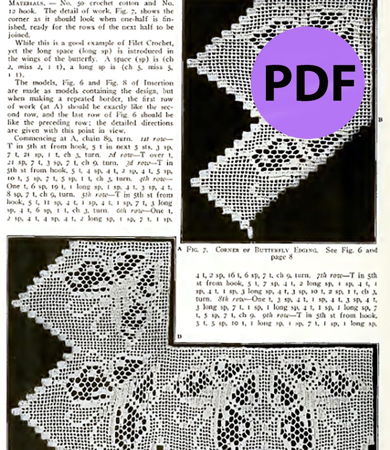 Vintage Crochet Edgings Pattern Book: Victorian Edging & Insertion ...