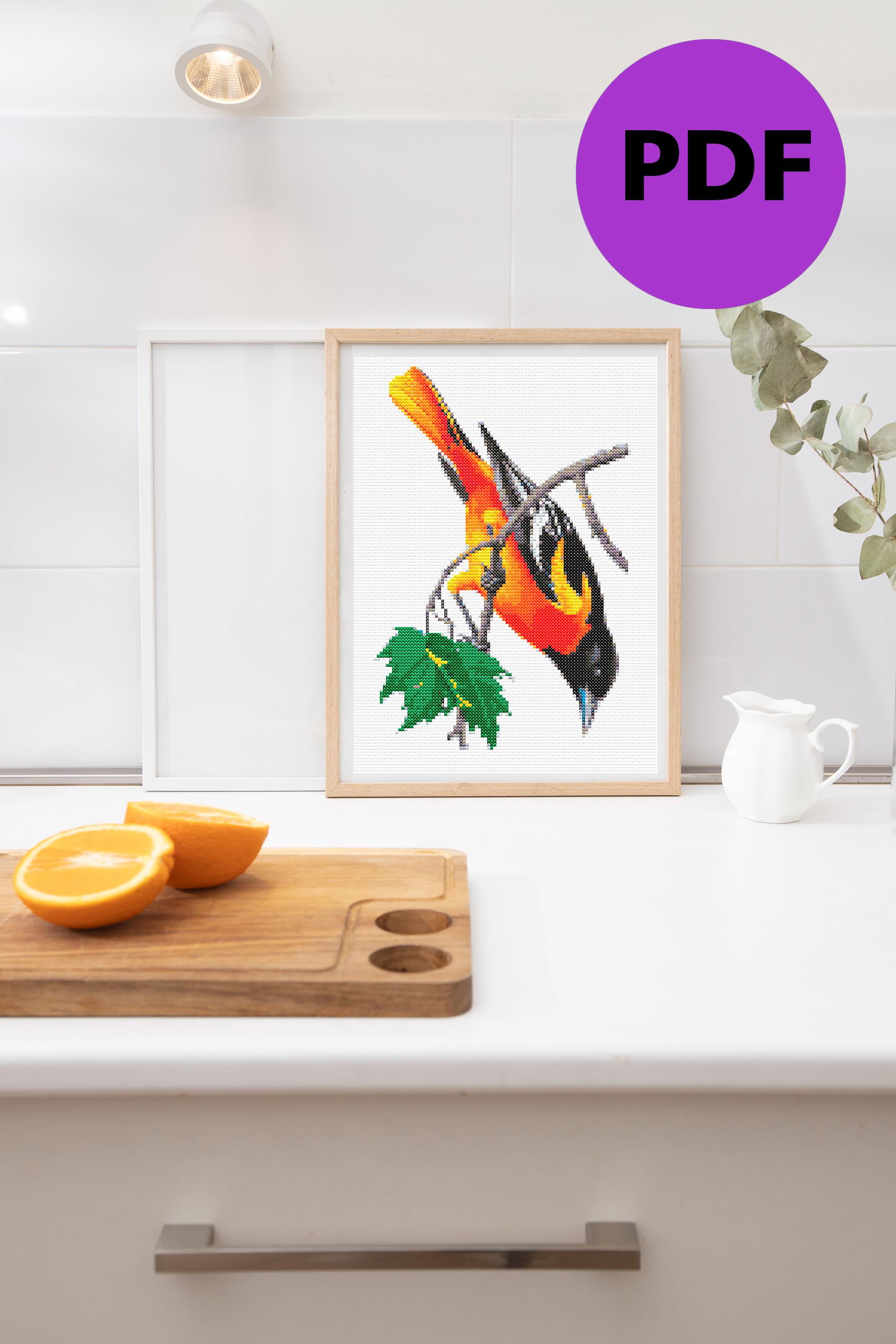 Baltimore Oriole.cross Stitch Pattern, Songbirds of America, PDF - Etsy