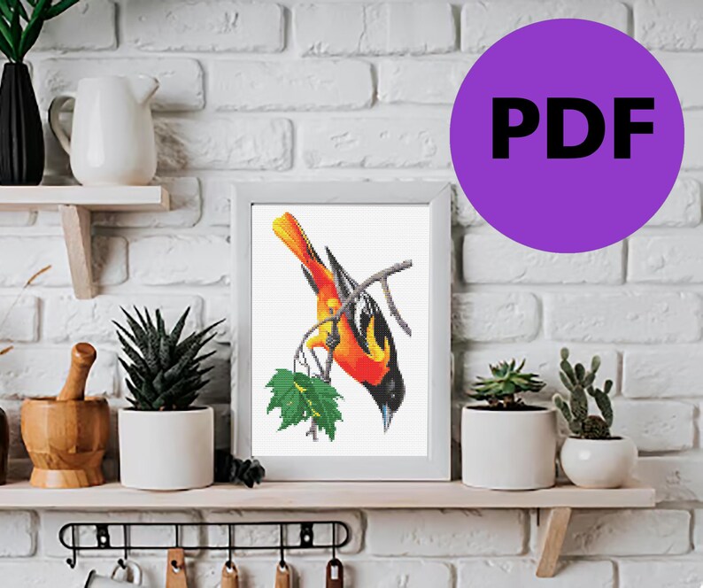 Baltimore Oriole.cross Stitch Pattern, Songbirds of America, PDF - Etsy