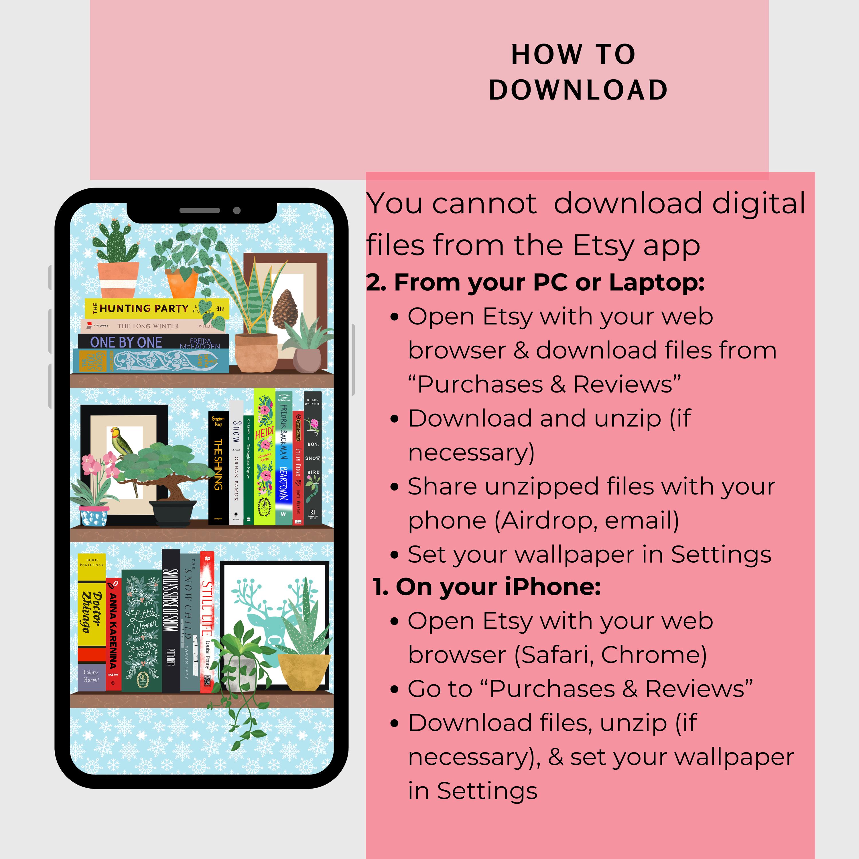 Winter Bookshelf iPhone Android Wallpapers, Winter Books Digital ...