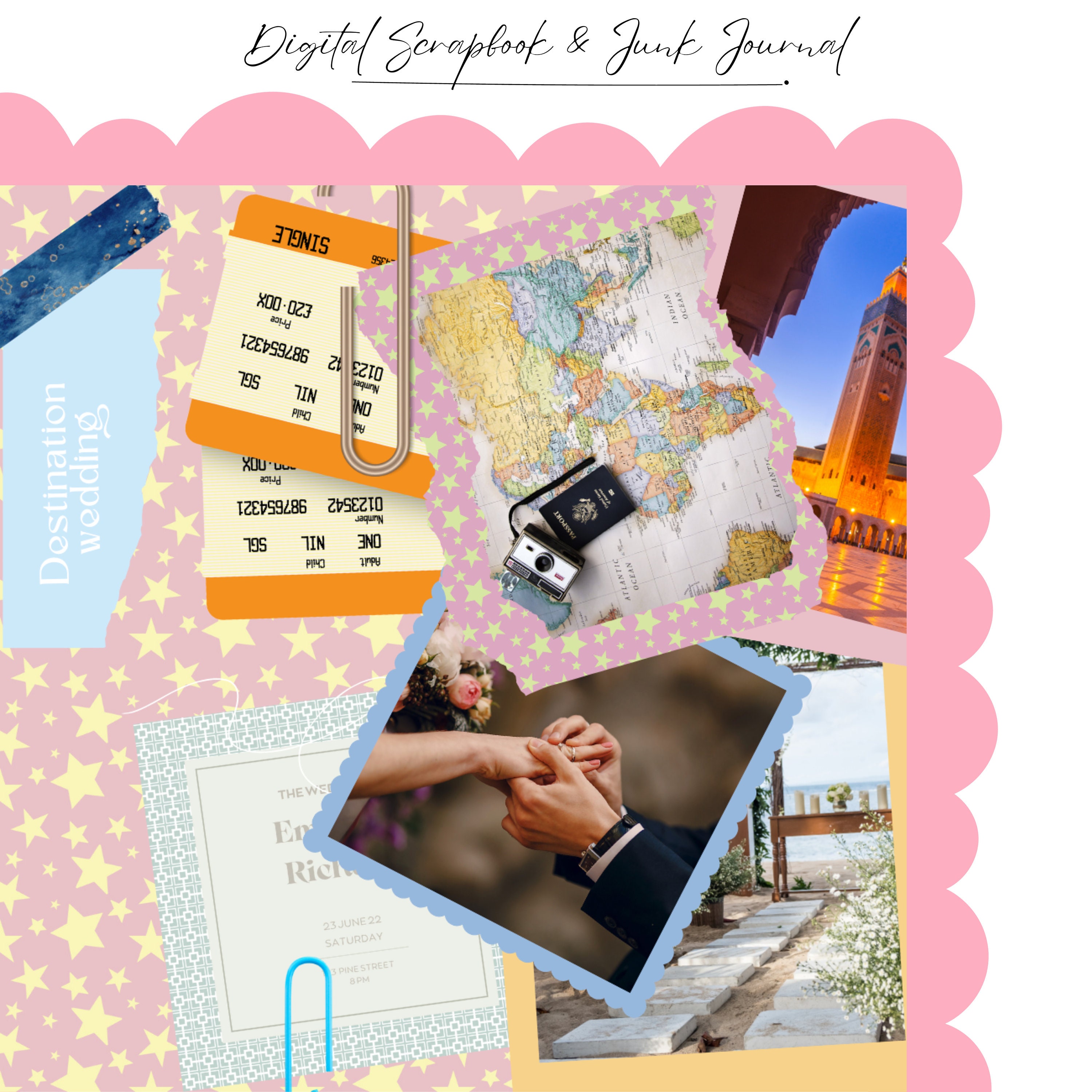 Pastel Rainbow Star Confetti Digital Paper, Seamless Pattern Scrapbook ...