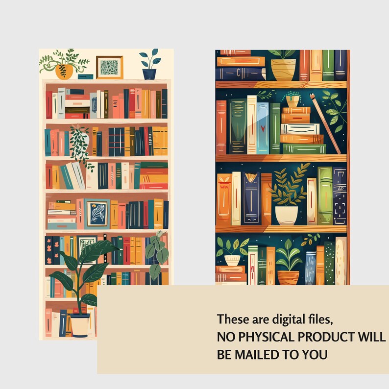 5 Book Lovers iPhone Android Wallpapers, Digital Download, Unique Phone ...