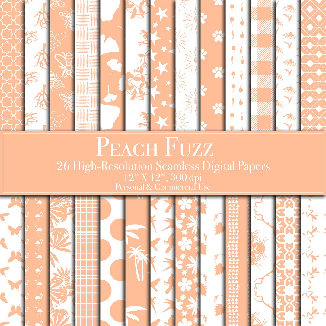 Peach Fuzz Seamless Digital Paper Bundle (digital Download) - Etsy