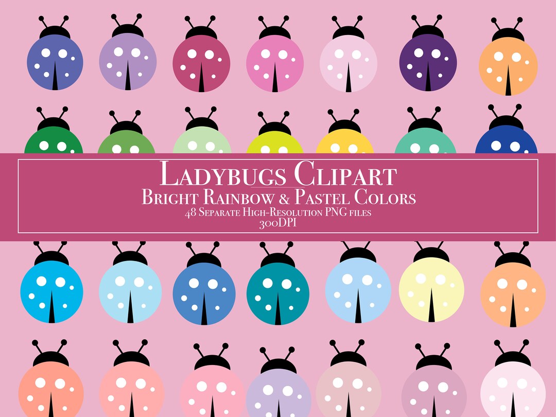 Simple Ladybugs Clipart Collection, Cute Stickers, Party Decorations ...