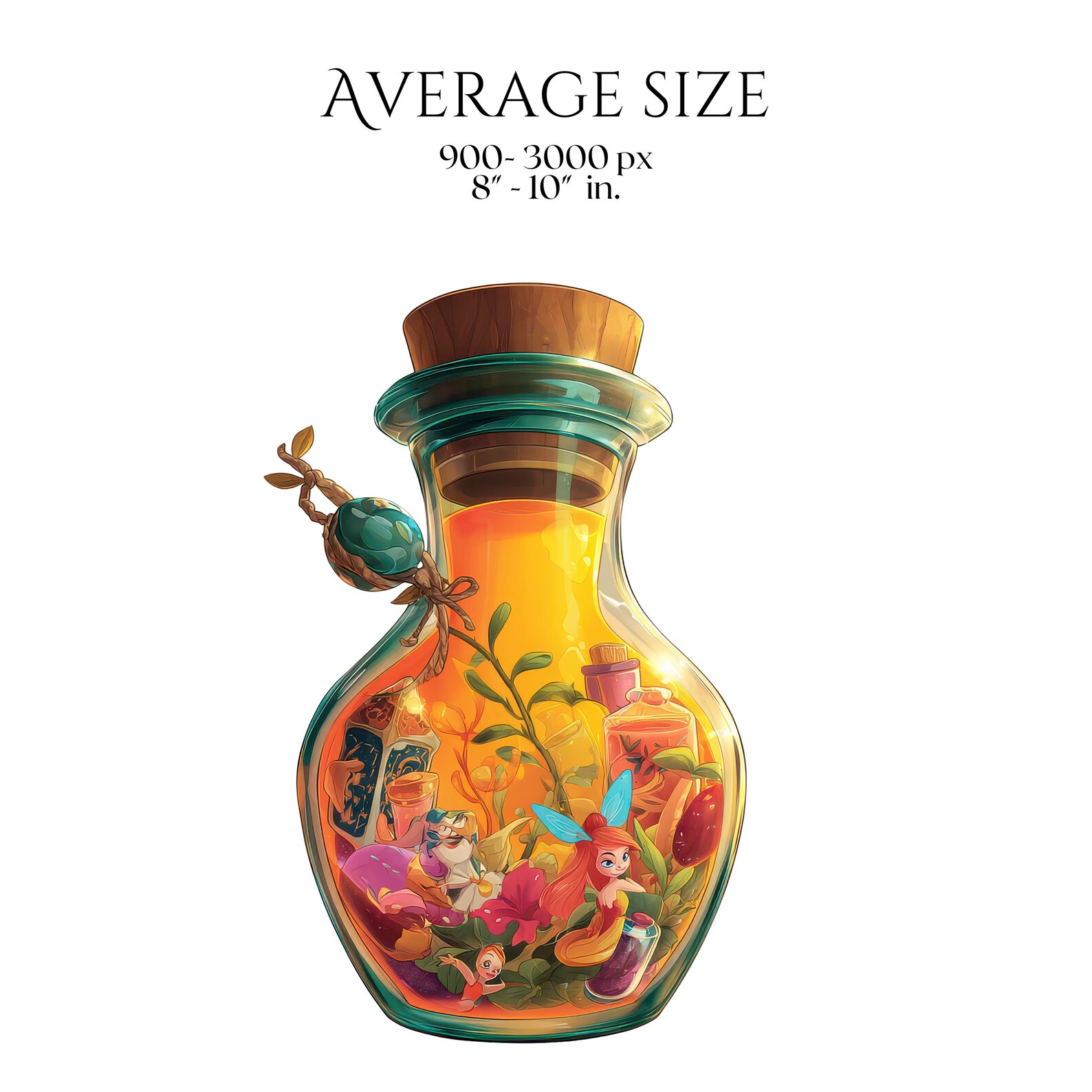 Fairy Potions Clipart Bundle, Fantasy Potion Bottle Pngs, Whimsical ...