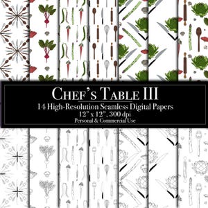 Chef's Mega Bundle Digital Papers, Seamless Pattern, Scrapbook Paper ...