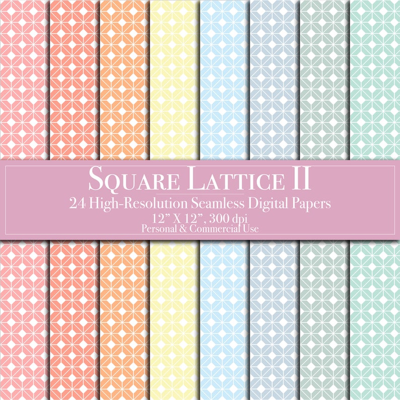 Diamond Square Lattice II Digital Paper, Seamless Pattern Scrapbook ...