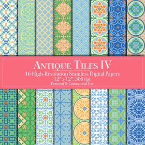 Antique Tiles XL Digital Paper Mega Bundle, Seamless Pattern Tile ...