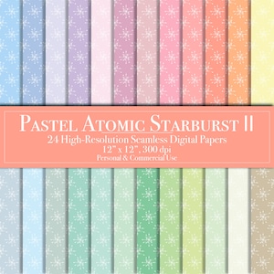 Atomic Starburst Digital Paper Megabundle Seamless Pattern Scrapbook ...