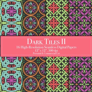 Moody Tiles Digital Paper, Antique Seamless Pattern, Scrapbook Paper ...