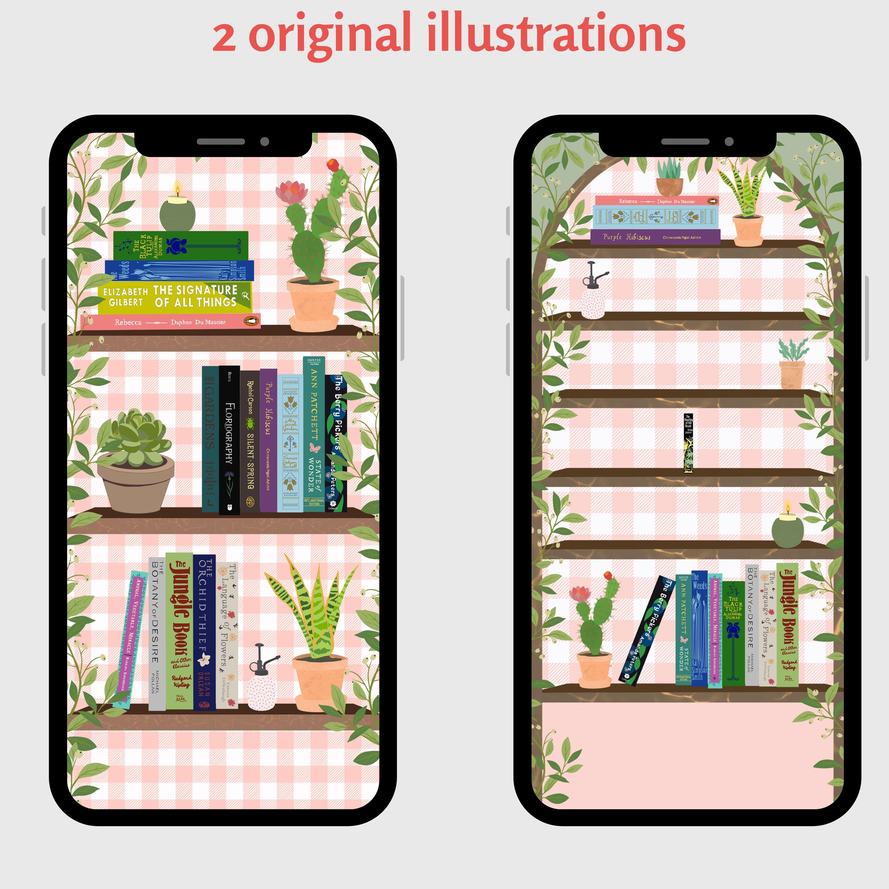 Book and Plant Lovers Wallpaper for iPhone Ios 18 - Large Icons ...