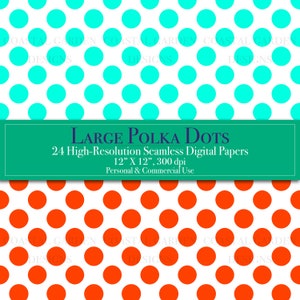 Polka Dot Rainbow Digital Paper, Colorful Seamless Pattern, Scrapbook ...