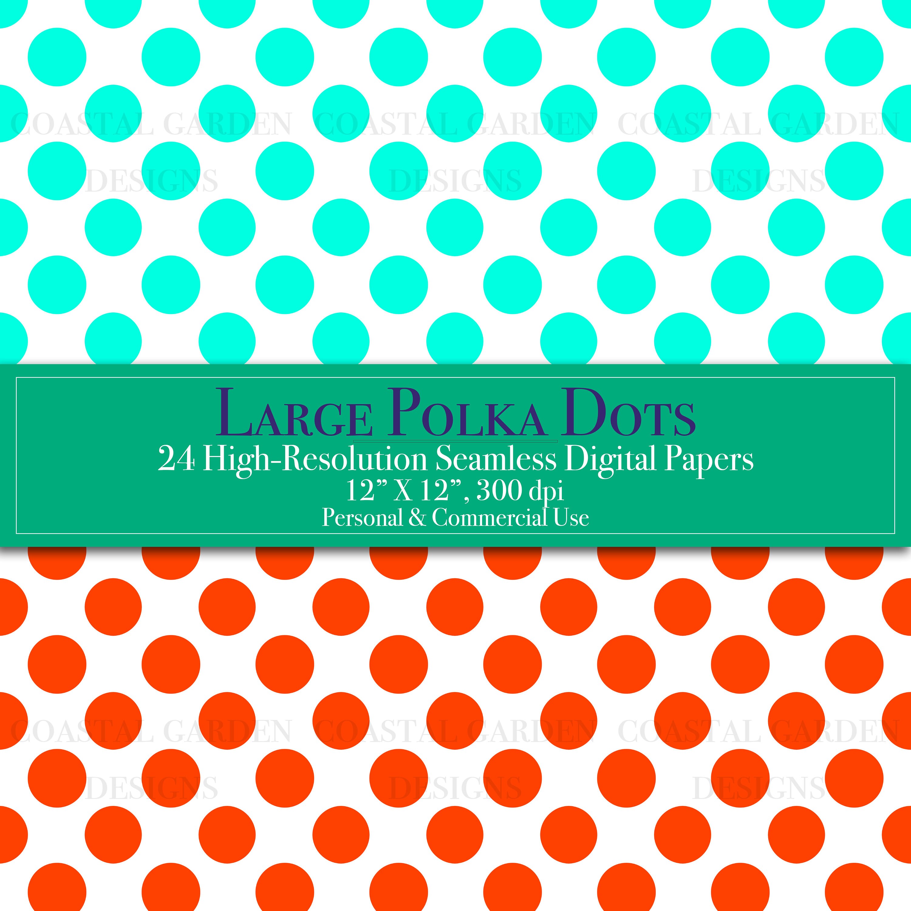 Polka Dot Rainbow Digital Paper, Colorful Seamless Pattern, Scrapbook ...