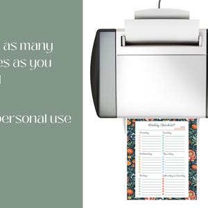 Weekly Checklist Template, Printable Peony Theme, Blank List, Flower ...