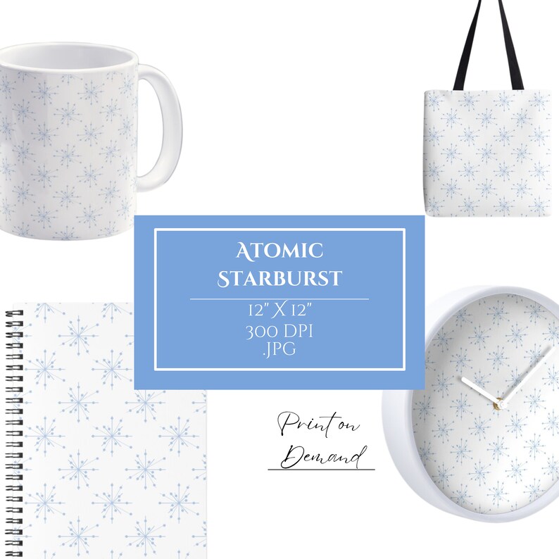 Atomic Starburst Digital Paper Megabundle Seamless Pattern Scrapbook ...