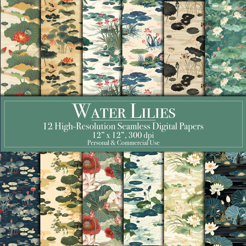 Water Lilies Decoupage - Etsy