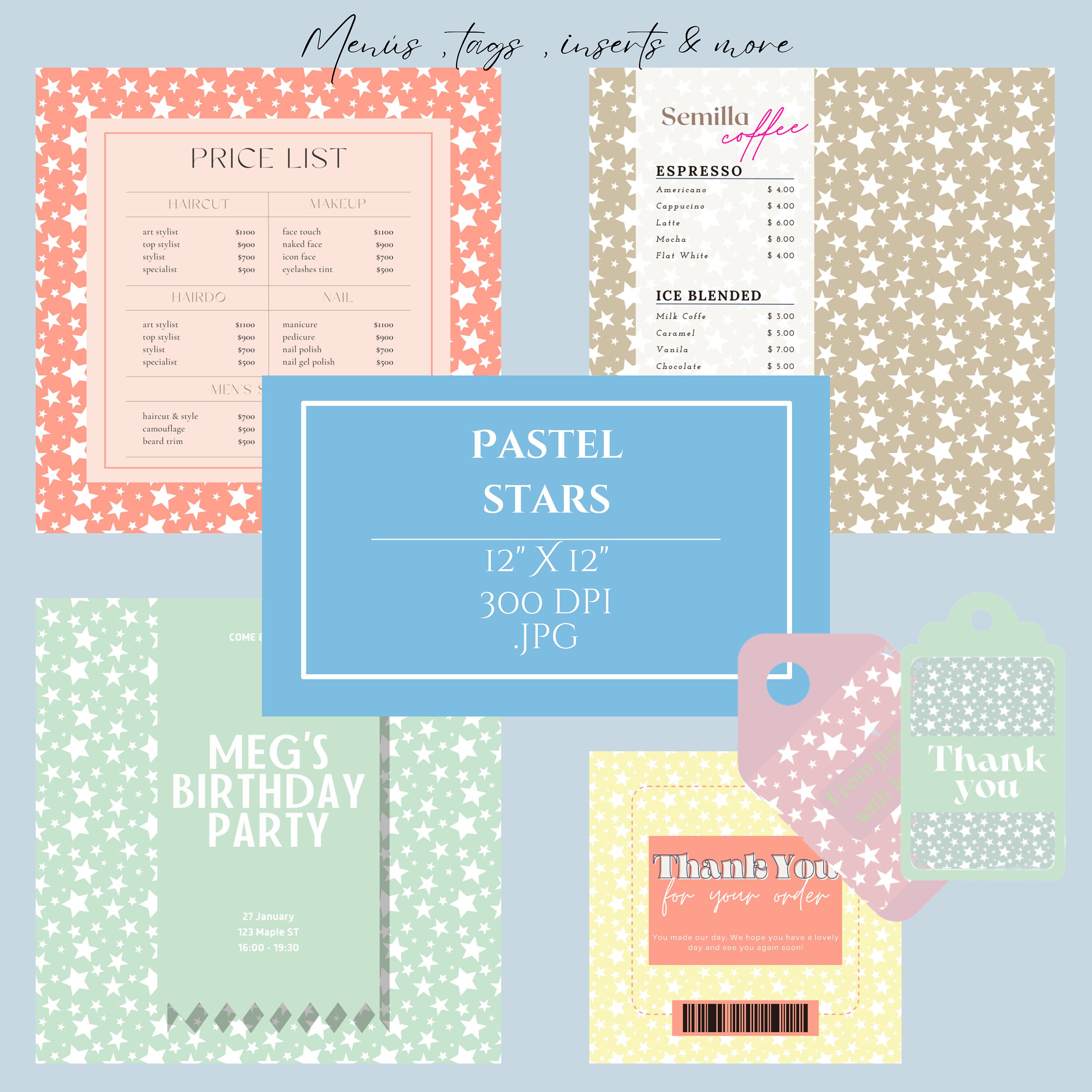 Pastel Rainbow Star Confetti Digital Paper, Seamless Pattern Scrapbook ...