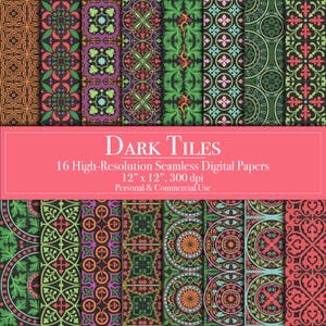 Antique Tiles XL Digital Paper Mega Bundle, Seamless Pattern Tile ...