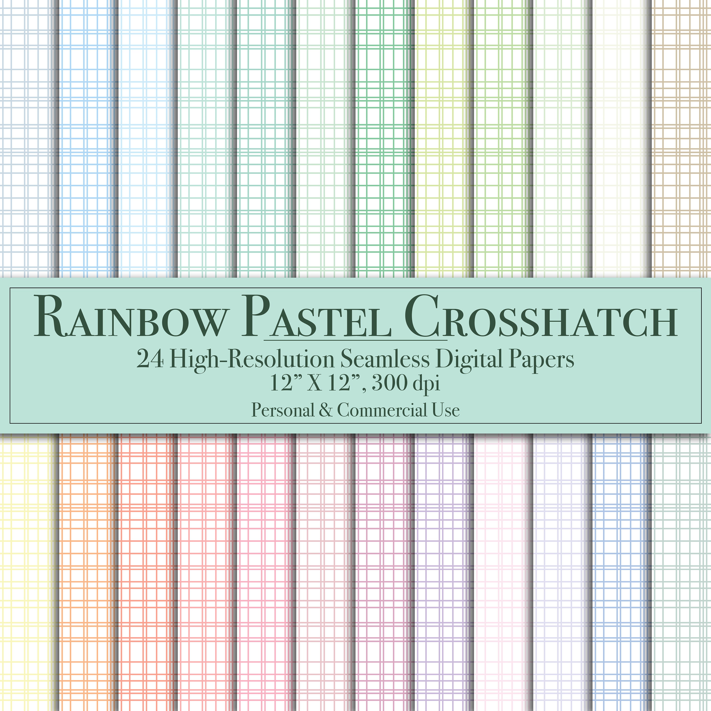 Rainbow Pastel Crosshatch Digital Paper Bundle, Seamless Pattern ...