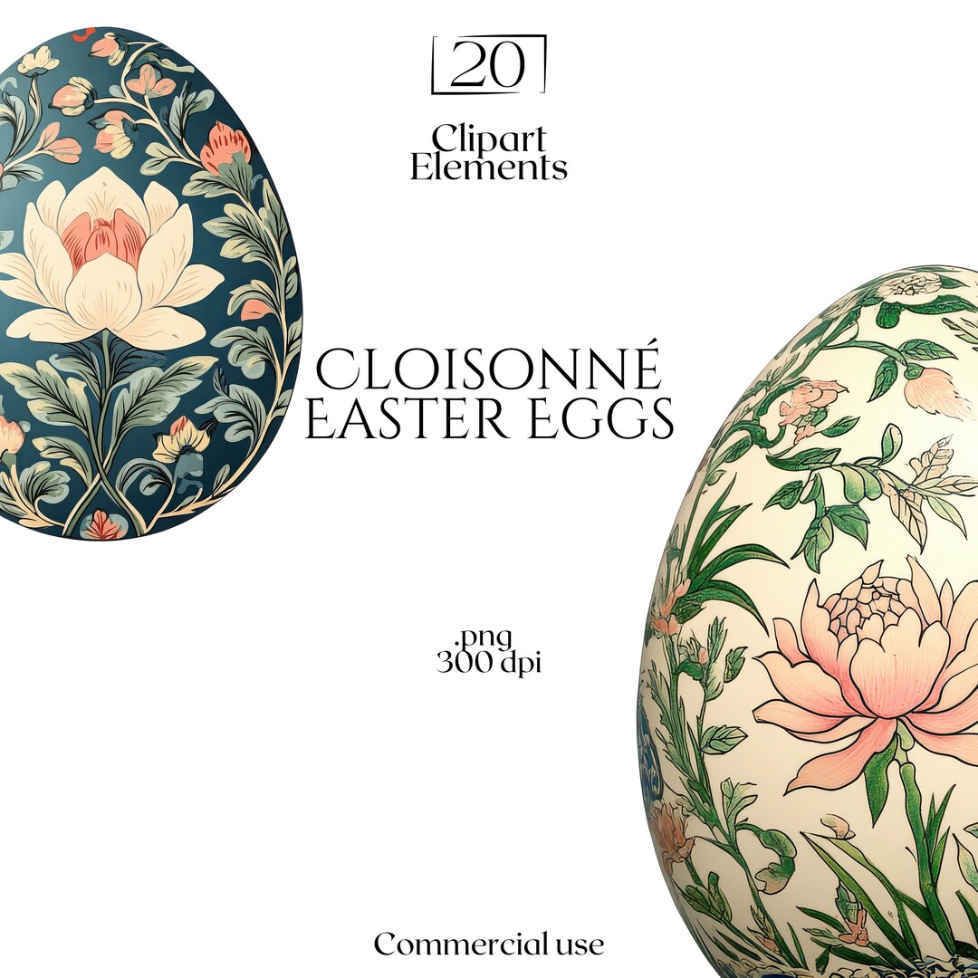 Cloisonné Easter Egg Clipart, Cloisonné Egg PNG, Chinoiserie Clip Art ...