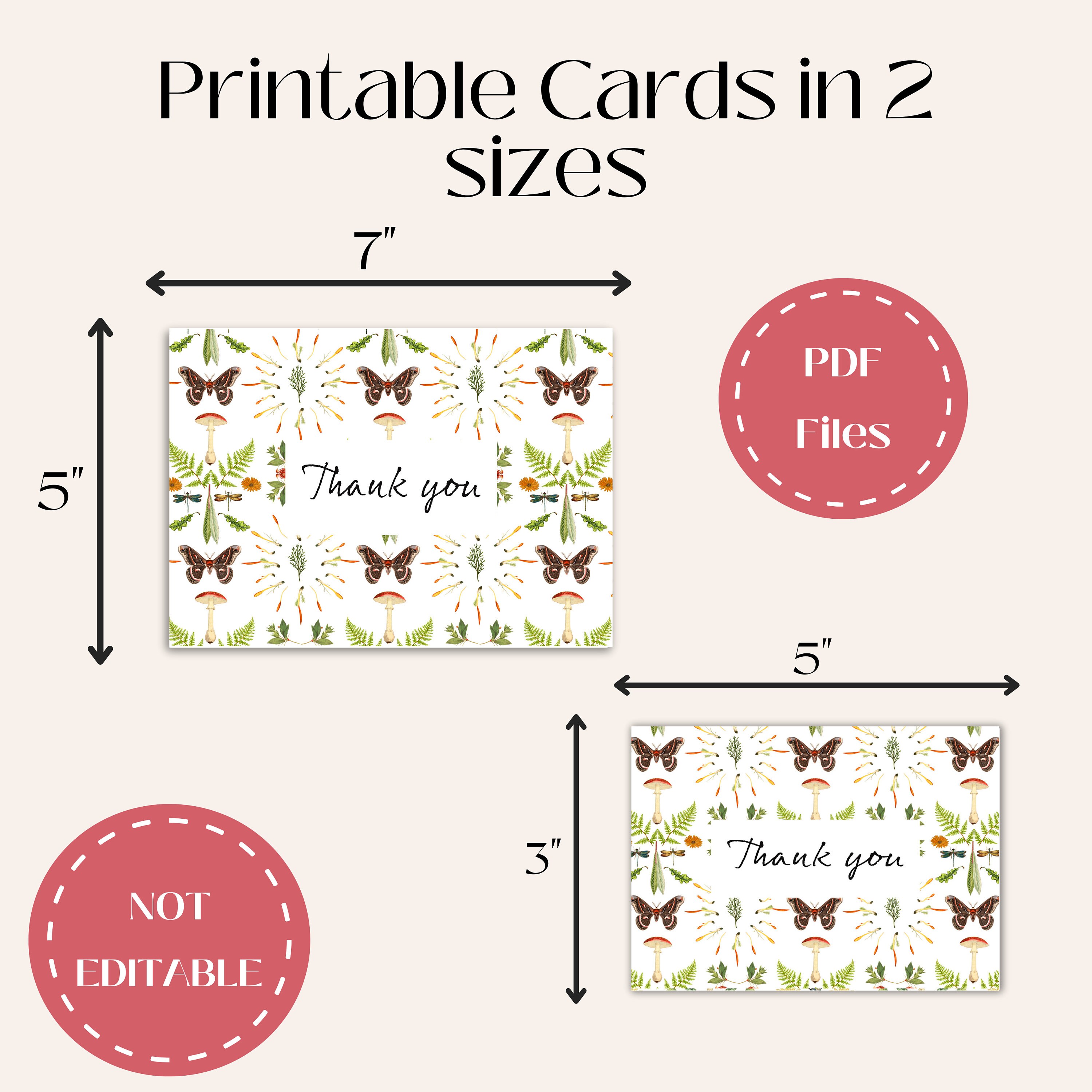 Printable Thank You Card Midnight Magic Instant Download Print at Home ...