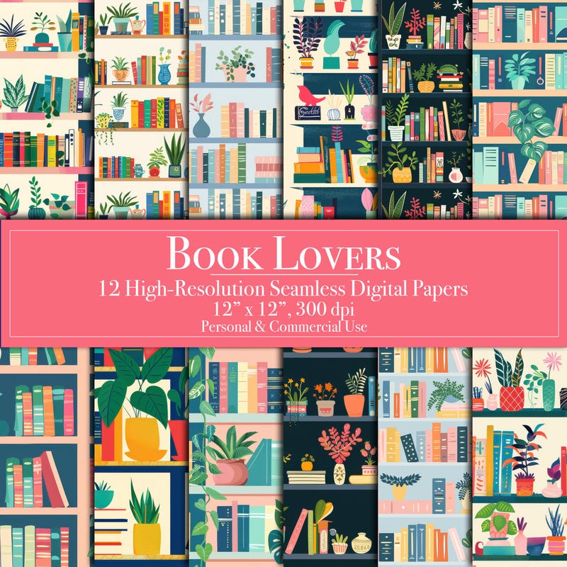 Canvas Bookshelf Wallpaper - Etsy