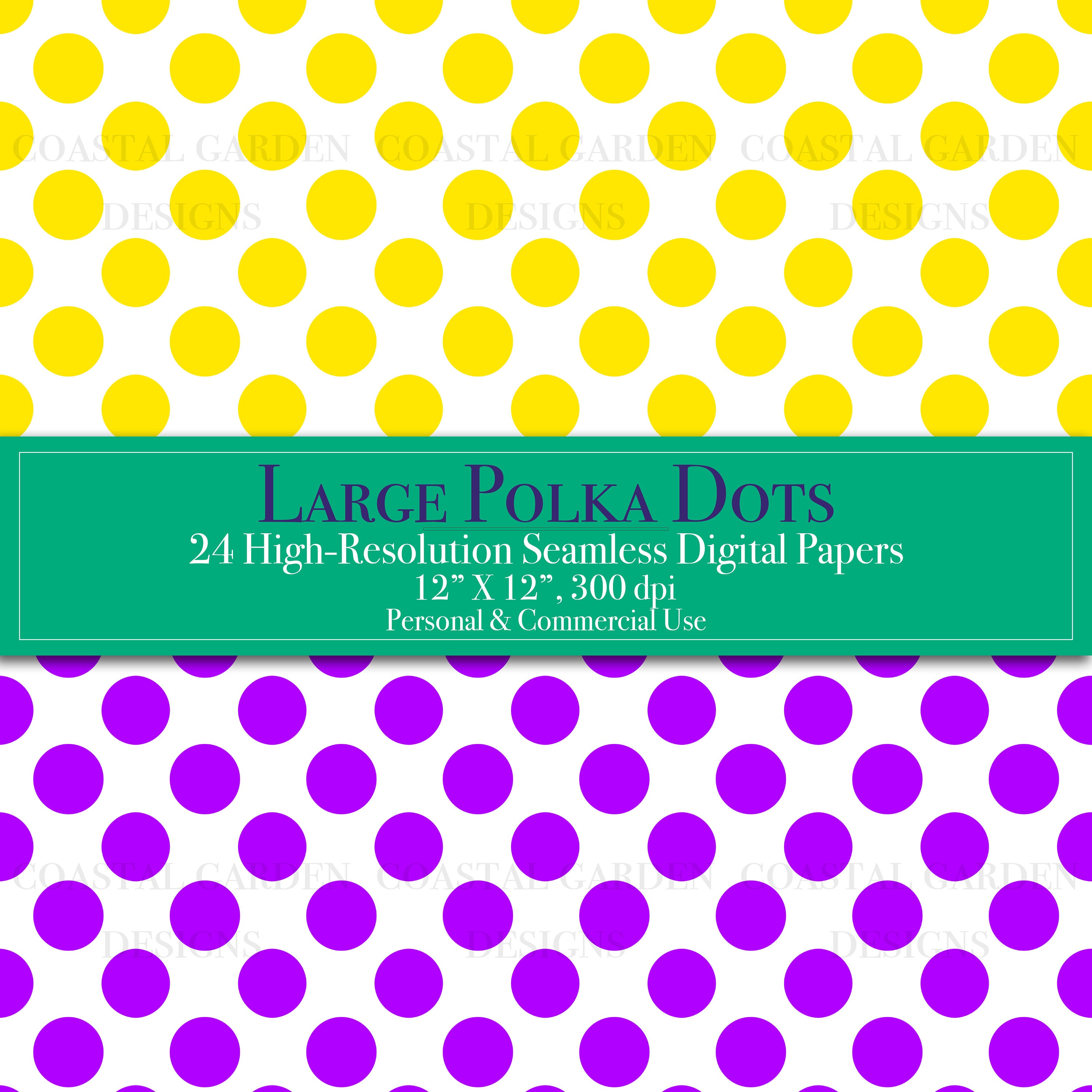 Polka Dot Rainbow Digital Paper, Colorful Seamless Pattern, Scrapbook ...