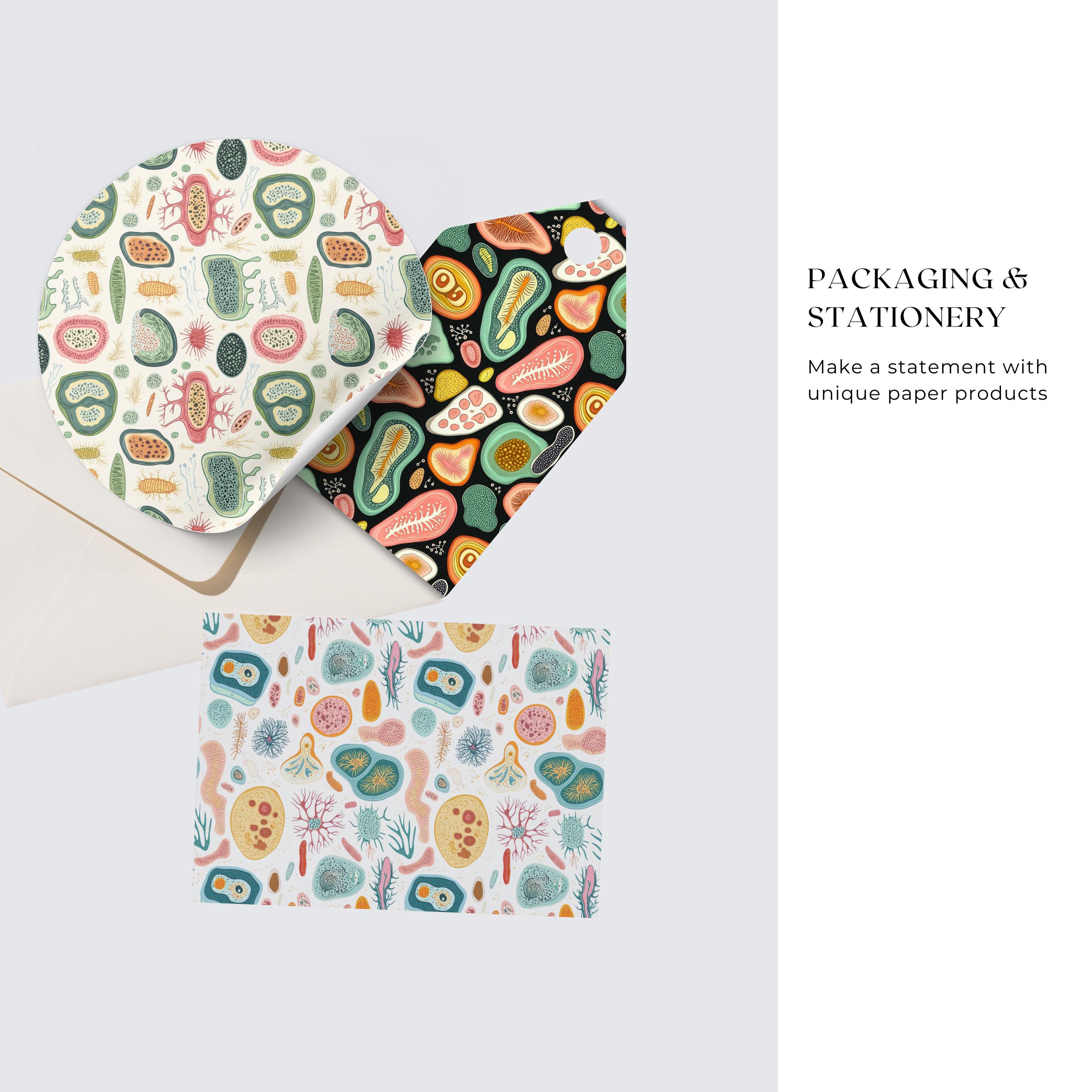 Microscopic Animal Cell Digital Paper, Microscopic Cell Seamless Paper, Science Digital Paper ...