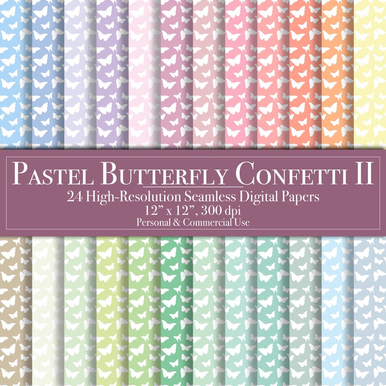 Butterfly Digital Paper Megabundle, Seamless Pattern Scrapbook Paper ...