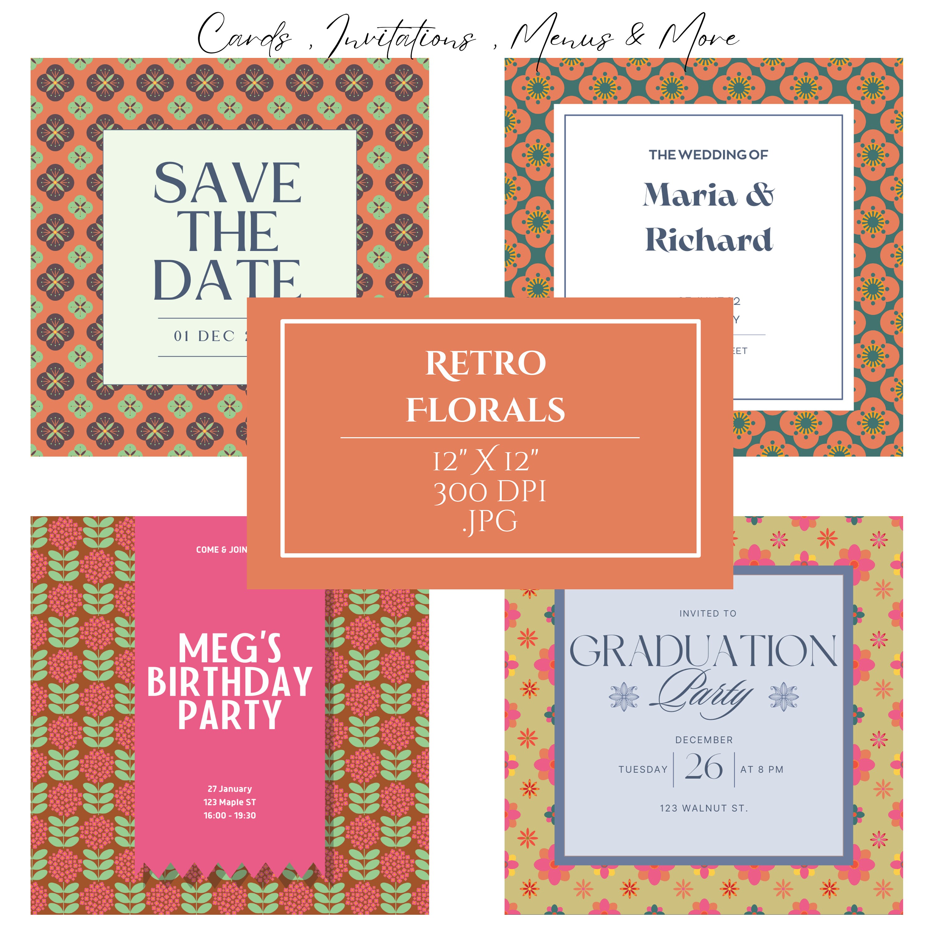 Retro Digital Paper Megabundle Seamless Pattern Scrapbook Paper ...