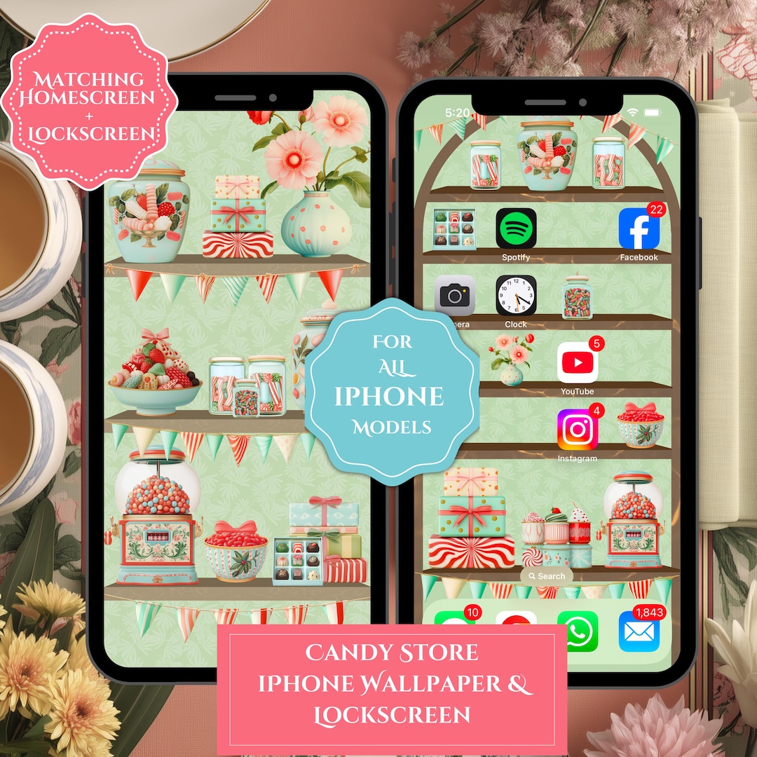 Candy Store iPhone Wallpaper, Sweet Treats Lock Screen & Home Screen ...