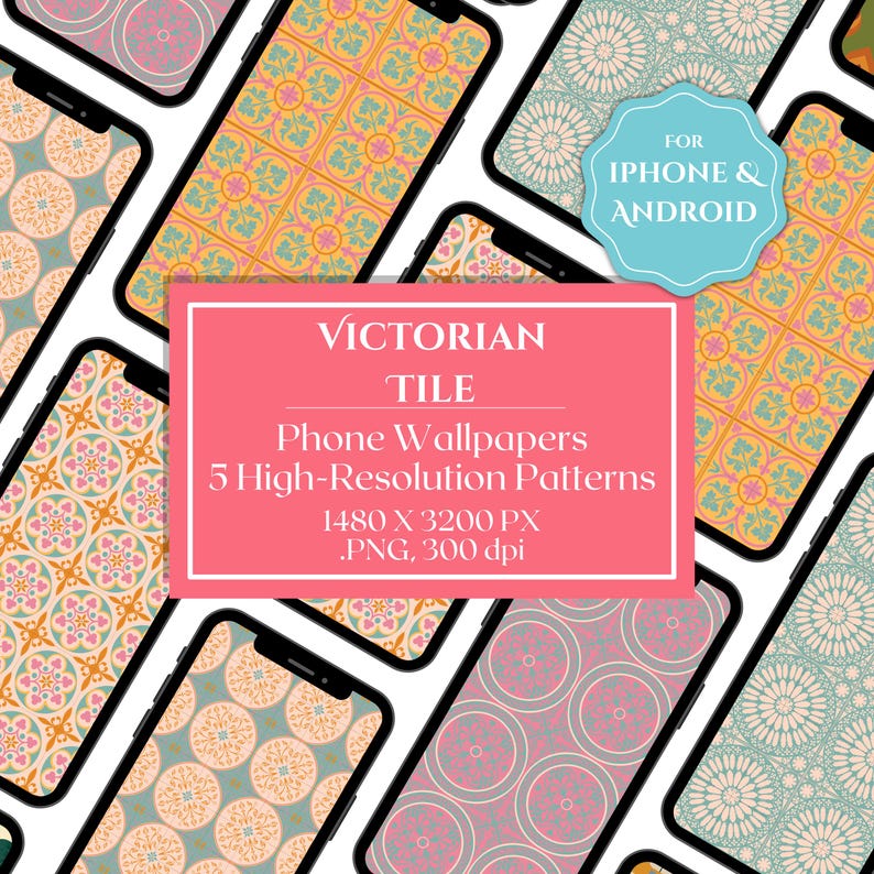 Victorian Tile Phone Wallpapers, Old Tile Home Screen, Vintage ...