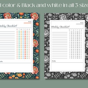 Printable Weekly Checklist Template, Peony Theme, Blank List, Flower ...