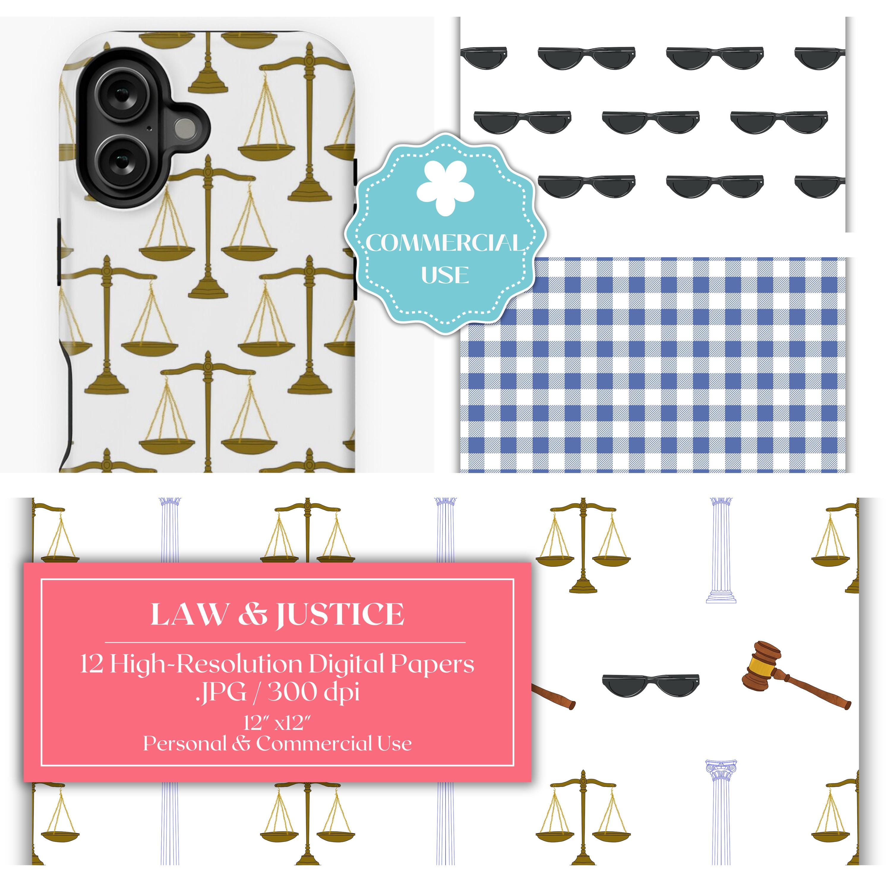 Law & Justice Digital Papers, Seamless Lawyer Pattern Scrapbook Paper ...