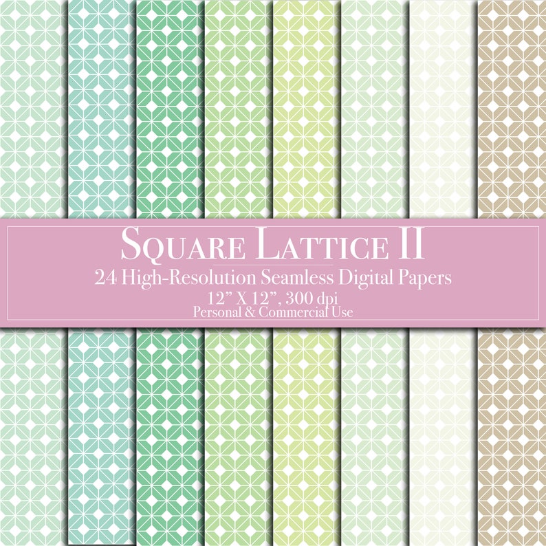 Diamond Square Lattice II Digital Paper, Seamless Pattern Scrapbook ...