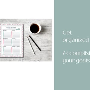 Boho Printable Weekly Checklist Template, Groovy Retro Theme, Blank ...