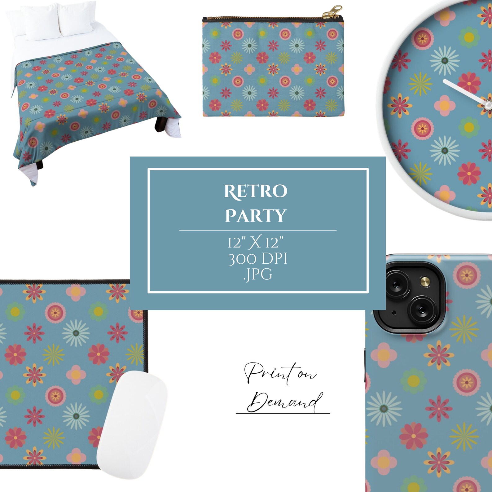 Vintage Retro Digital Papers, Seamless Pattern Scrapbook Paper ...